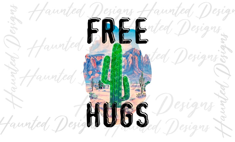 Cactus Free Hugs PNG, Craft, Clip Art, Digital Download DTF - Etsy