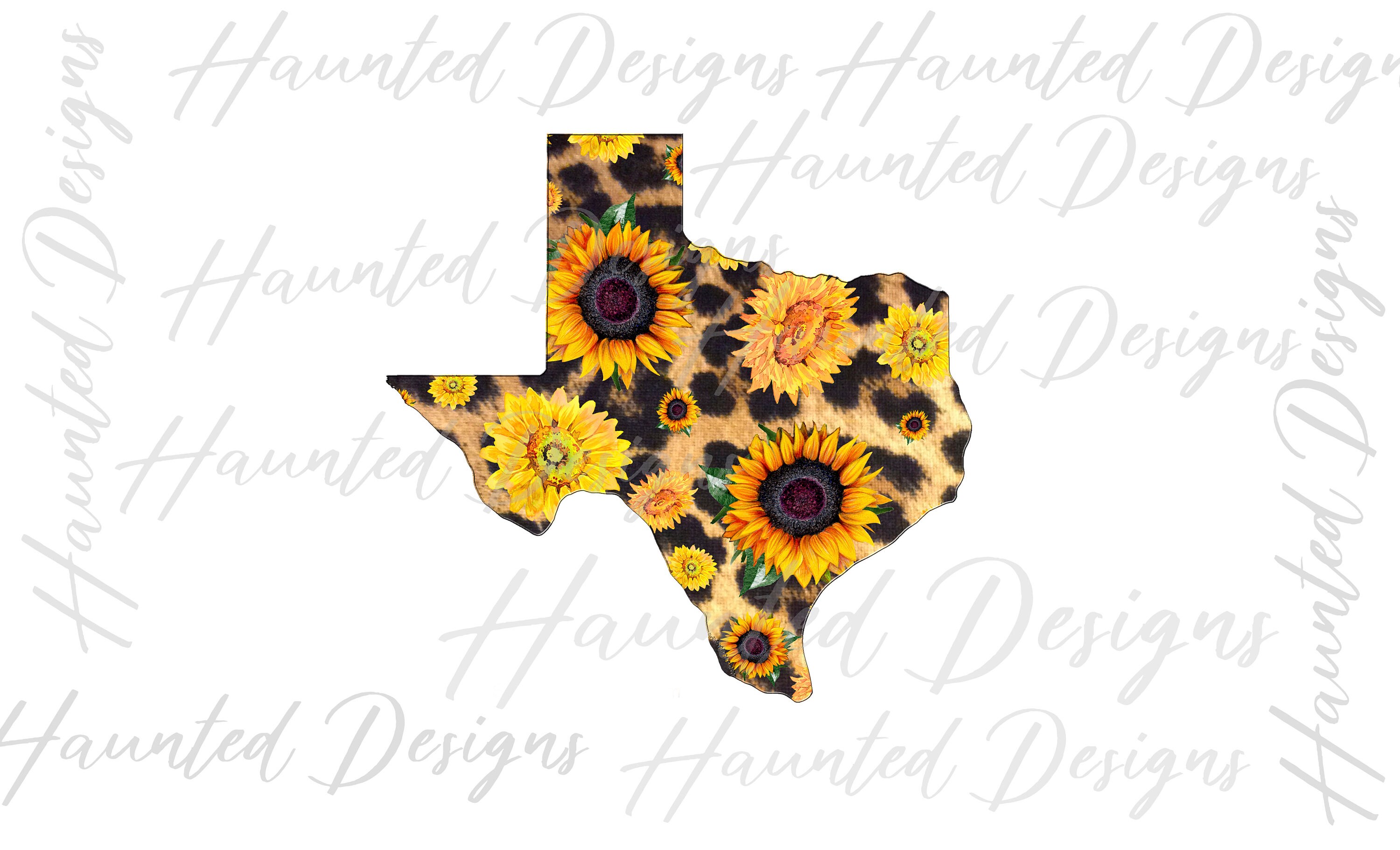 Texas State Leopard Sunflower Instant Digital Download | Etsy