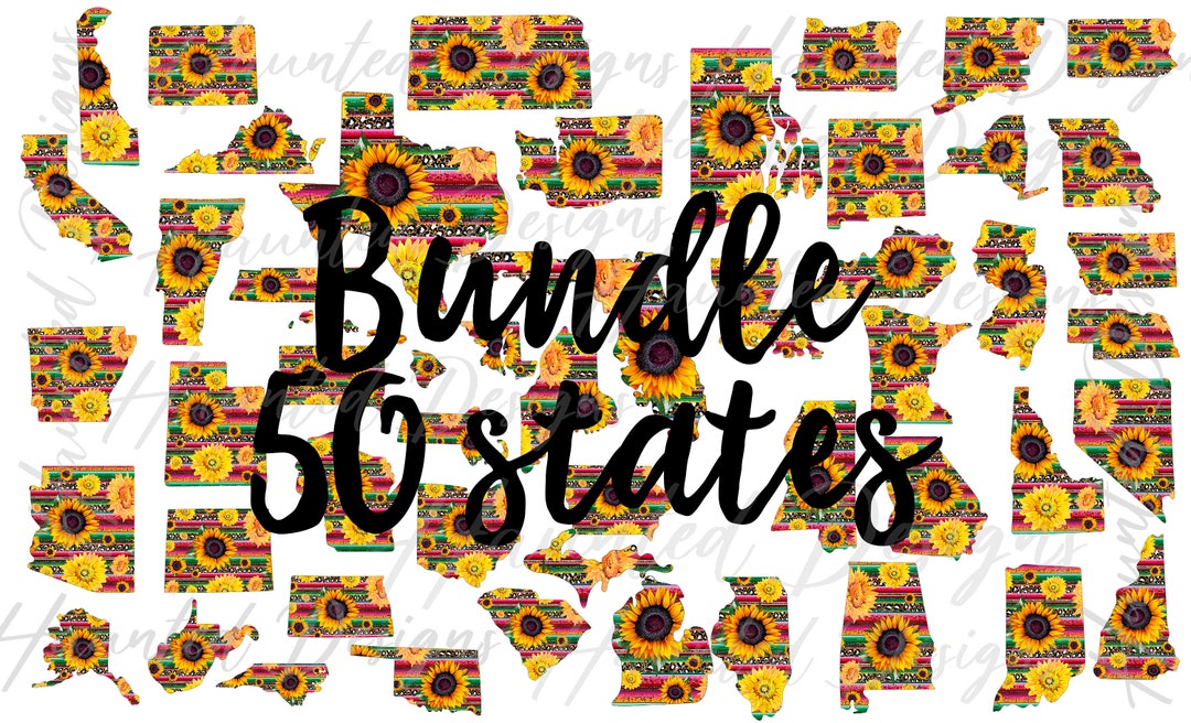 United States Sunflower Serape Clip Art Design Bundle PNG, Instant ...