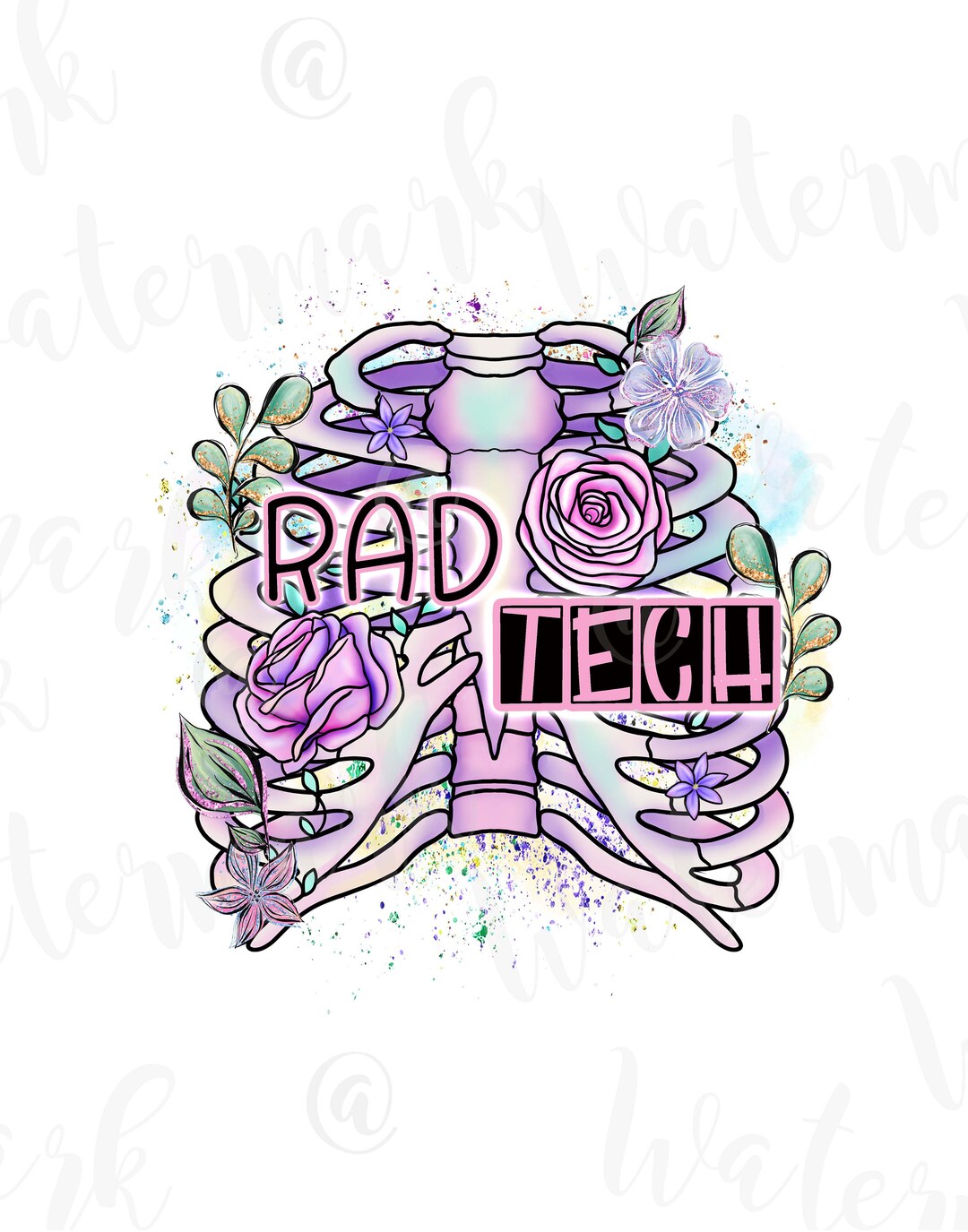 Rib Cage RAD Tech Clip Art Flower Design PNG, Craft, Clip Art, Digital ...