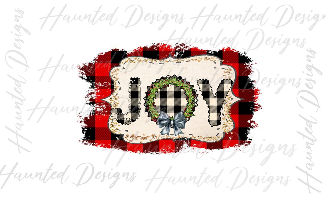 Christmas Joy Buffalo Plaid Sublimation Design PNG Clipart - Etsy