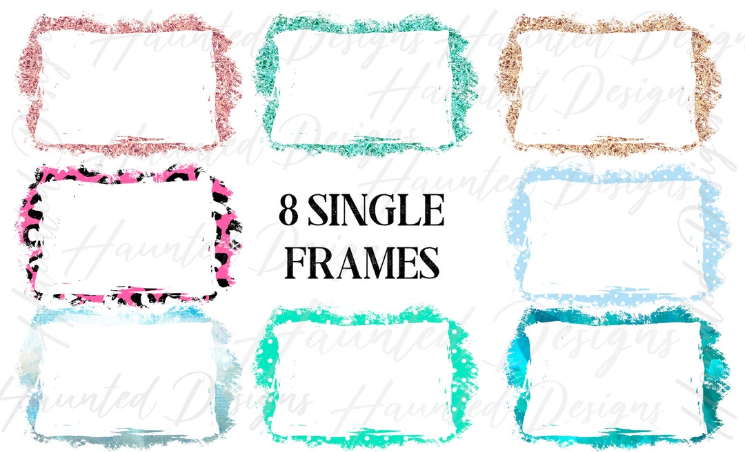 Summer Clip Art Frame Design Bundle 8 Pngs Bundle PNG, Instant Digital ...