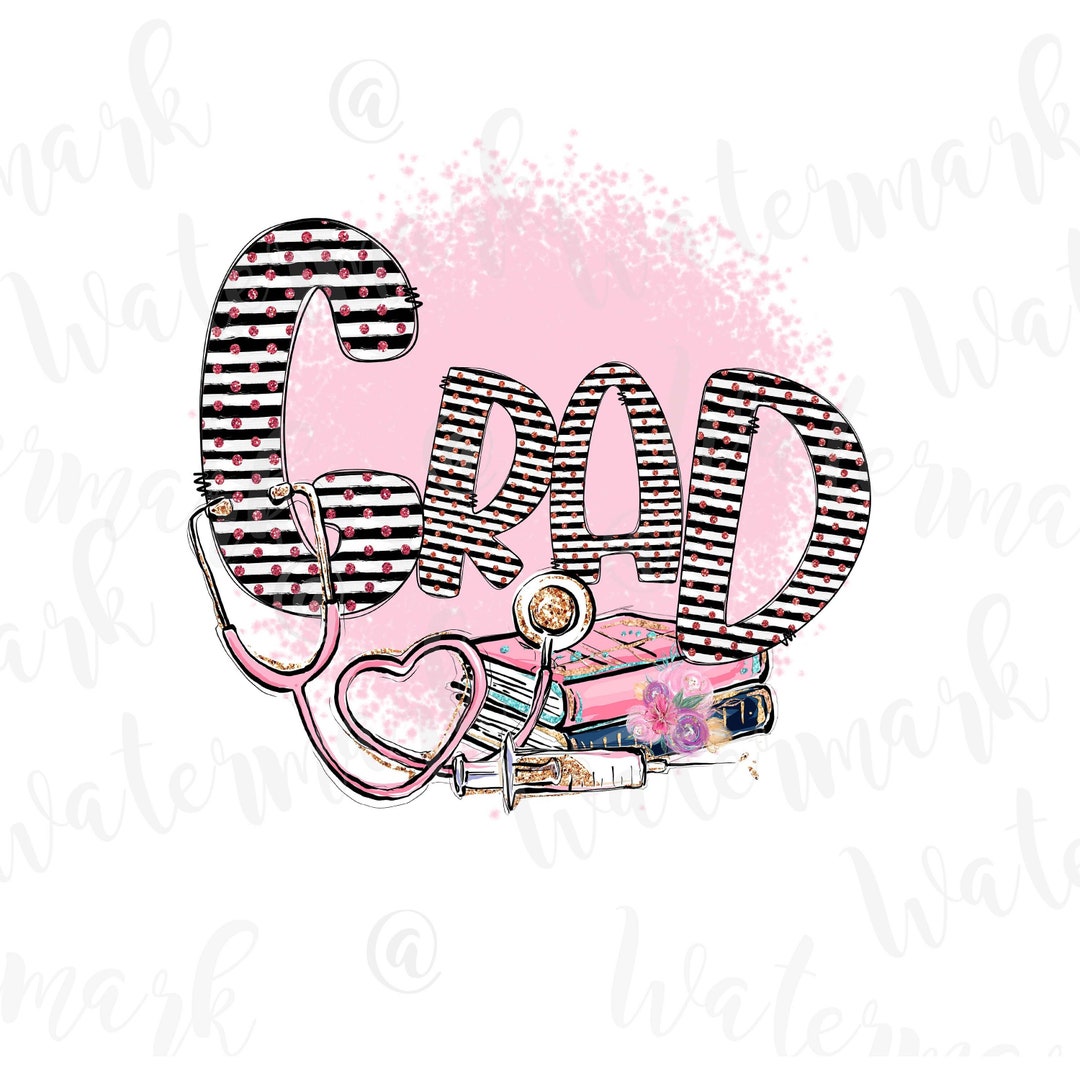 Nurse Grad Striped Clip Art Flower Design PNG, Craft, Clip Art, Digital ...