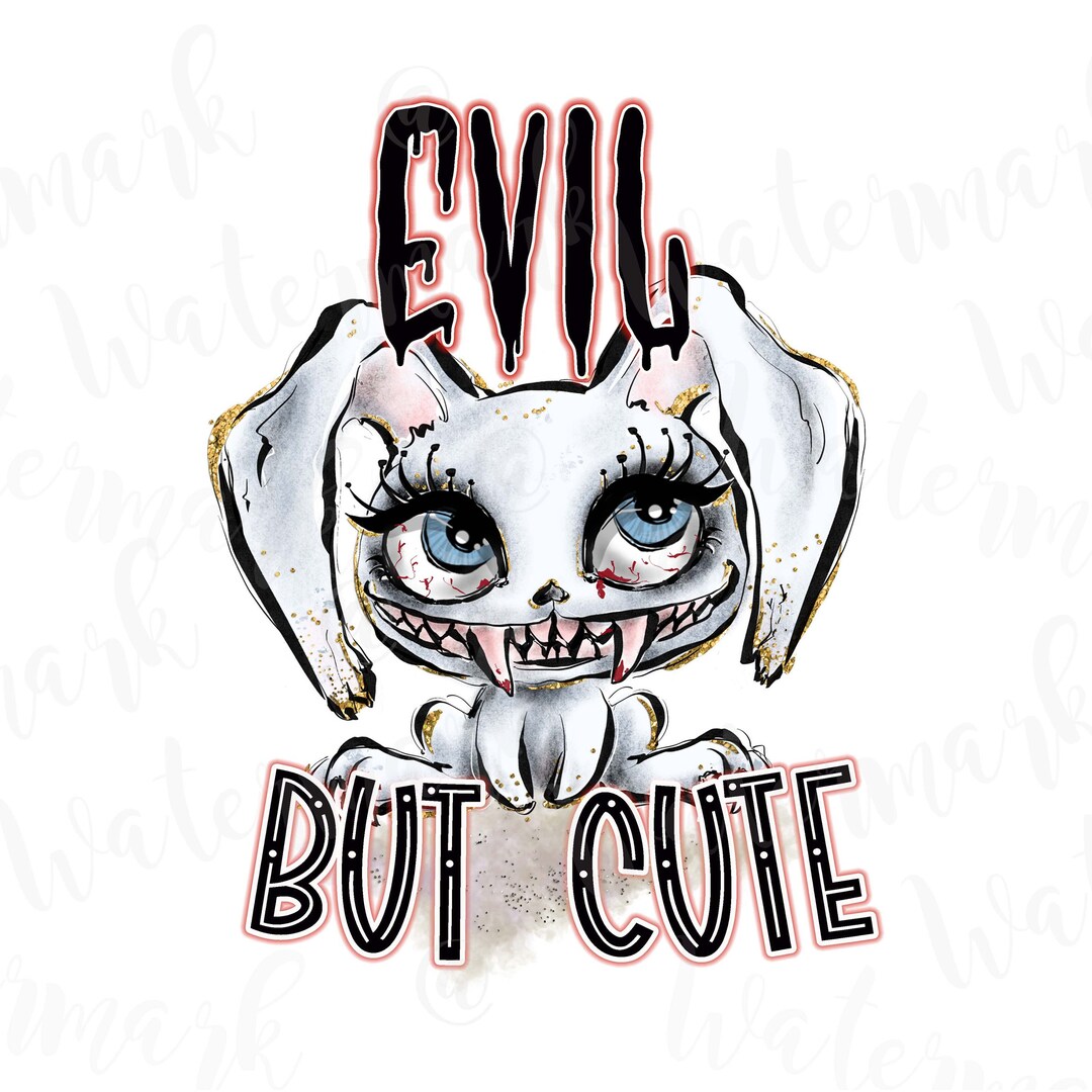 Evil but Cute Rabbit Halloween Scene Design Sublimation Design PNG ...