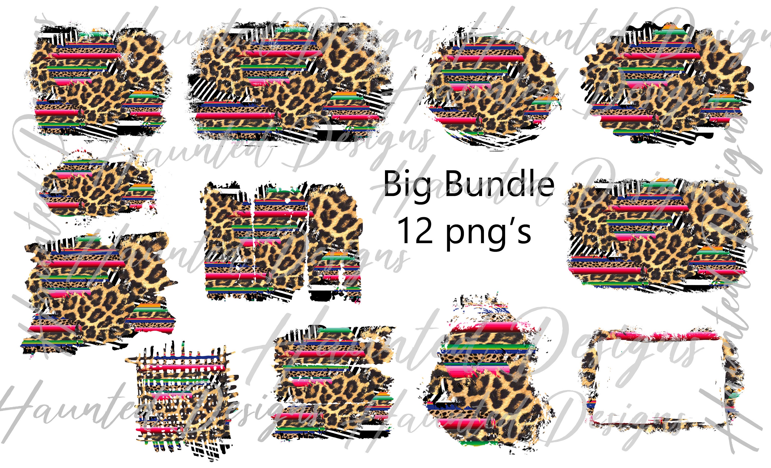 HUGE Clip Art Design Bundle Patchwork Leopard Serape Marquee | Etsy