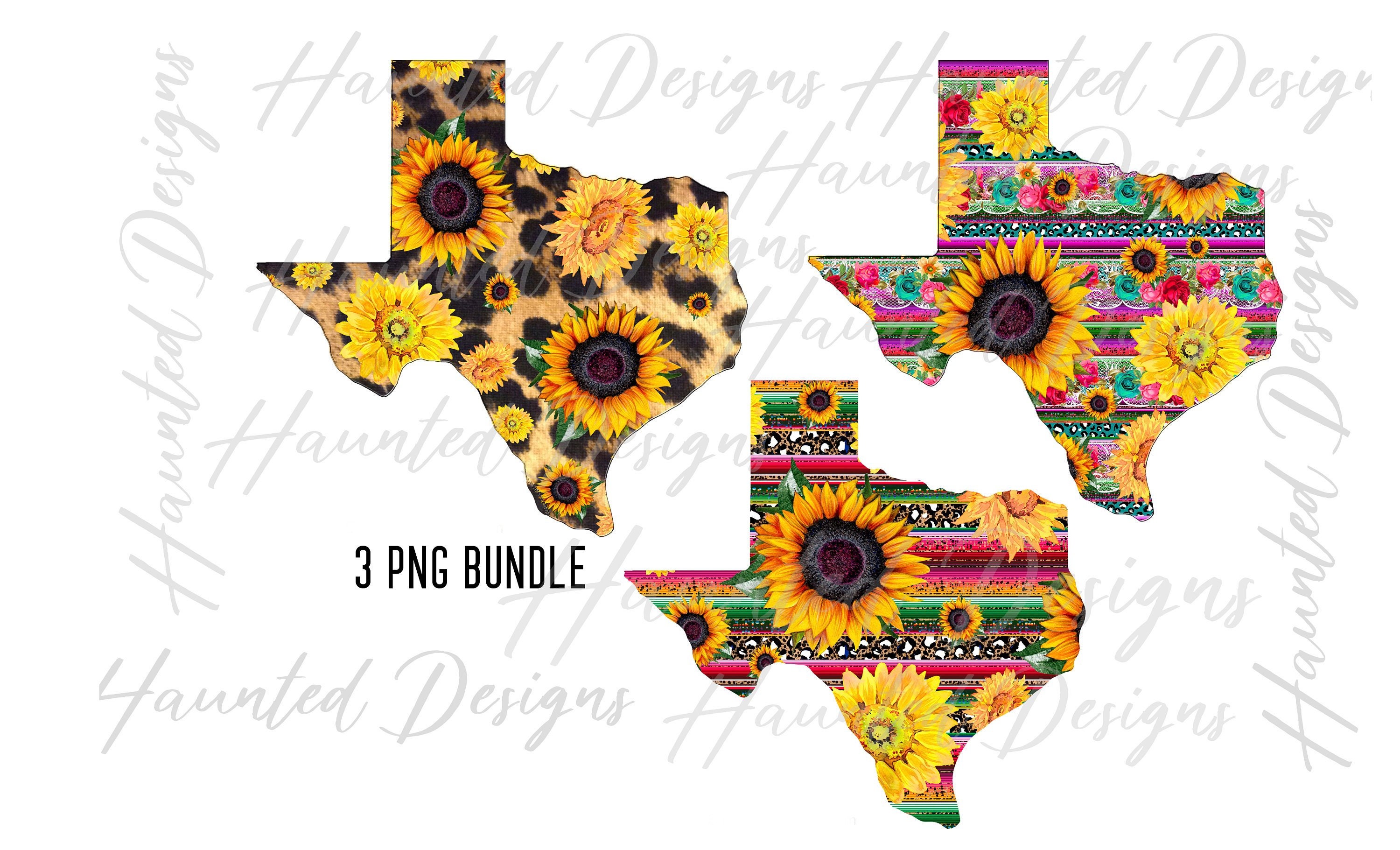 Texas State Bundle Leopard Sunflower Instant Digital Download | Etsy