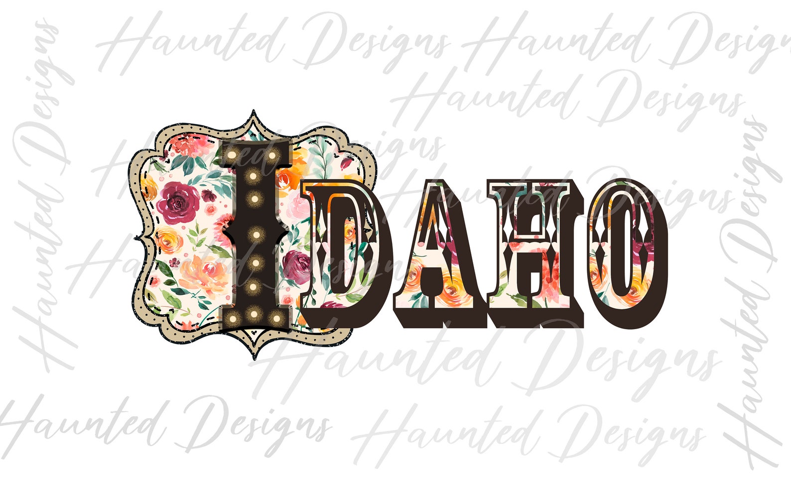 Idaho Floral Boho State Design Marquee Sublimation Design PNG, Craft ...
