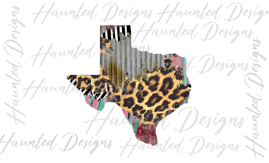 Texas Corrugated Metal Leopard Design Texas Sublimation Design PNG ...