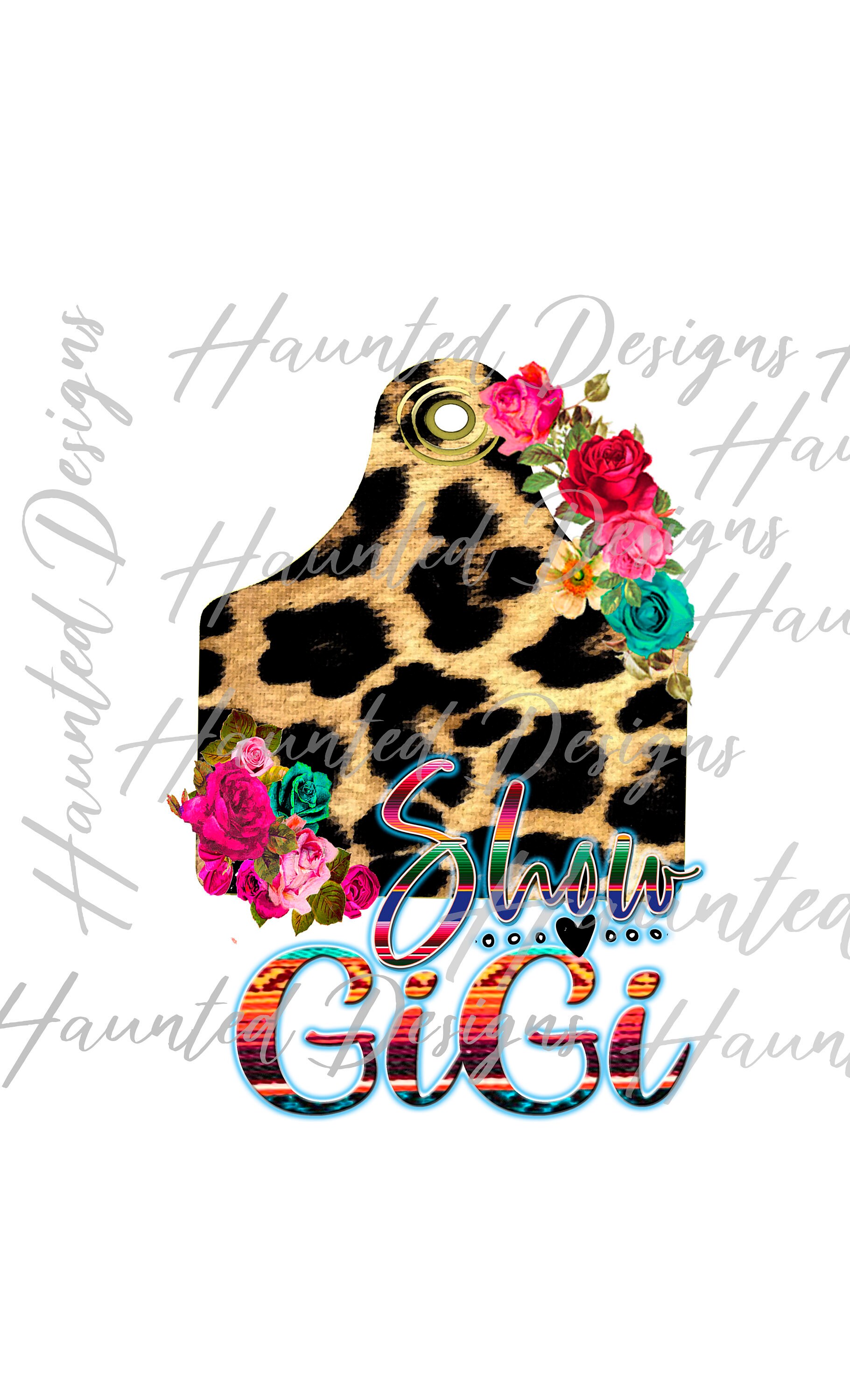 Cattle Show Gigi Cow Tag Serape 4H Rodeo Sublimation Design | Etsy