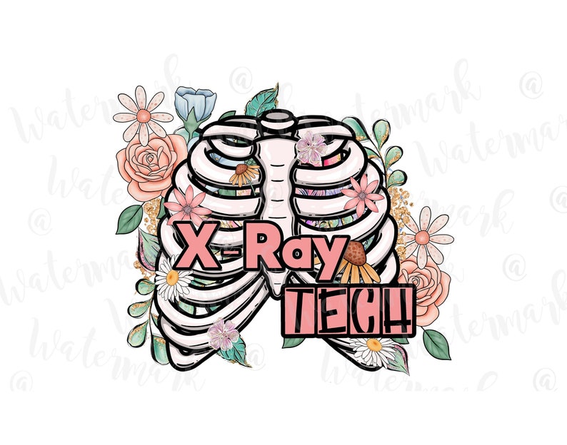Rib Cage Xray Tech Clip Art Flower Design PNG, Craft, Clip Art, Digital Download DTF - Etsy