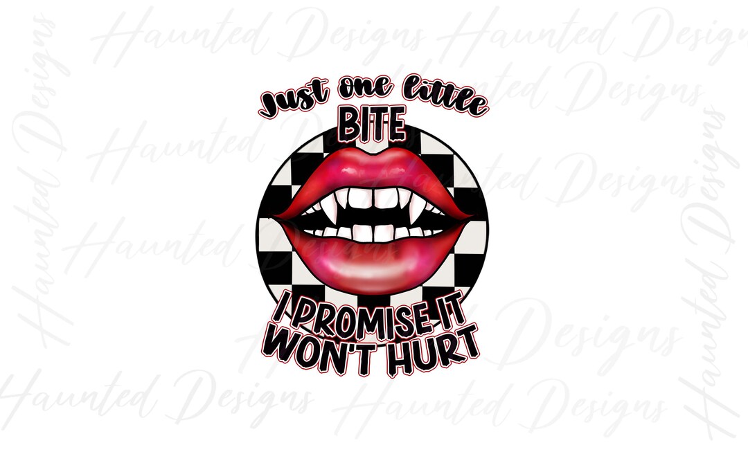 Vampire One Bite Checkered Sublimation Design PNG Clipart Craft ...