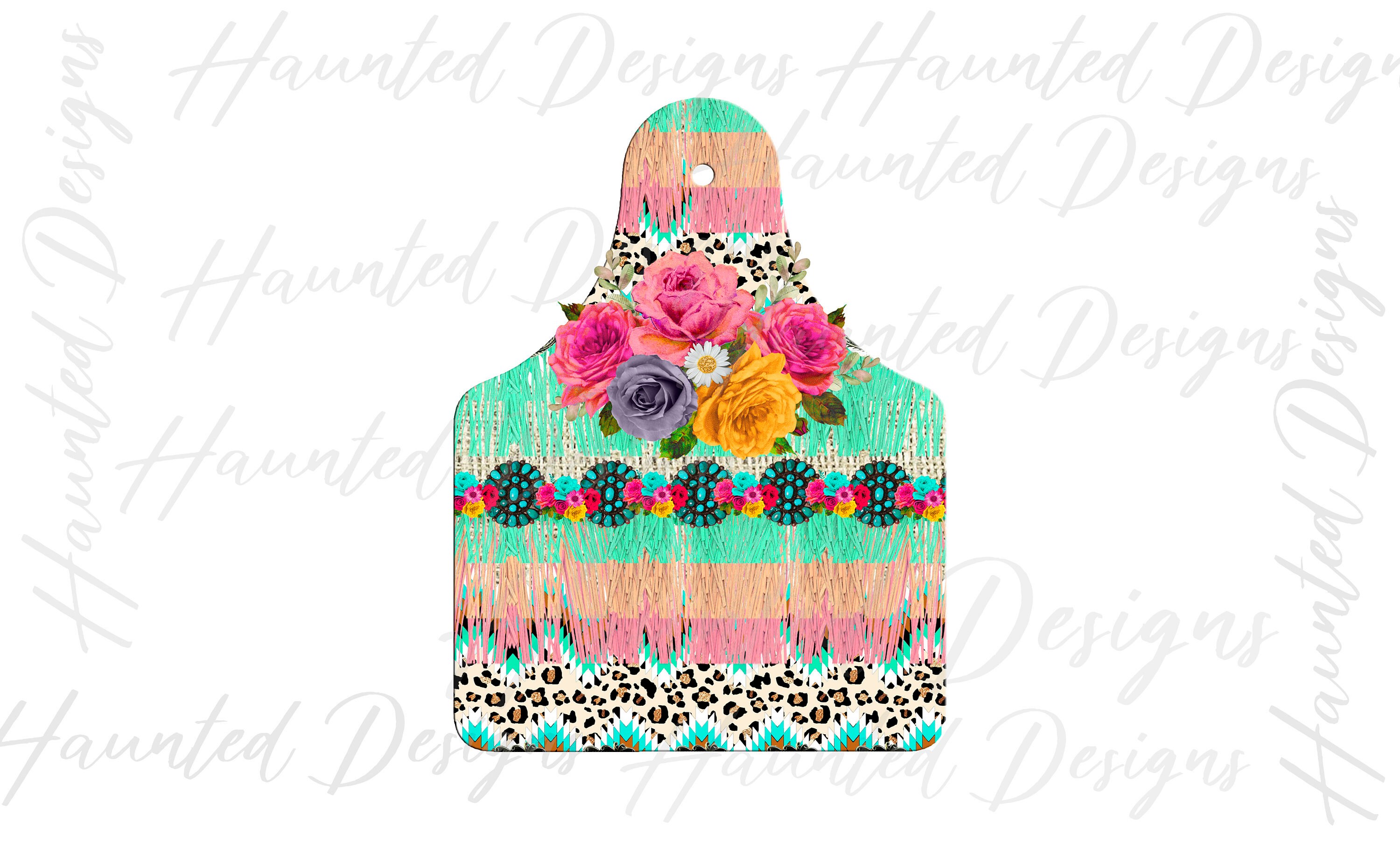 Farm Cow Tag 4H Floral Fiesta Design PNG Graphic Clip Art | Etsy