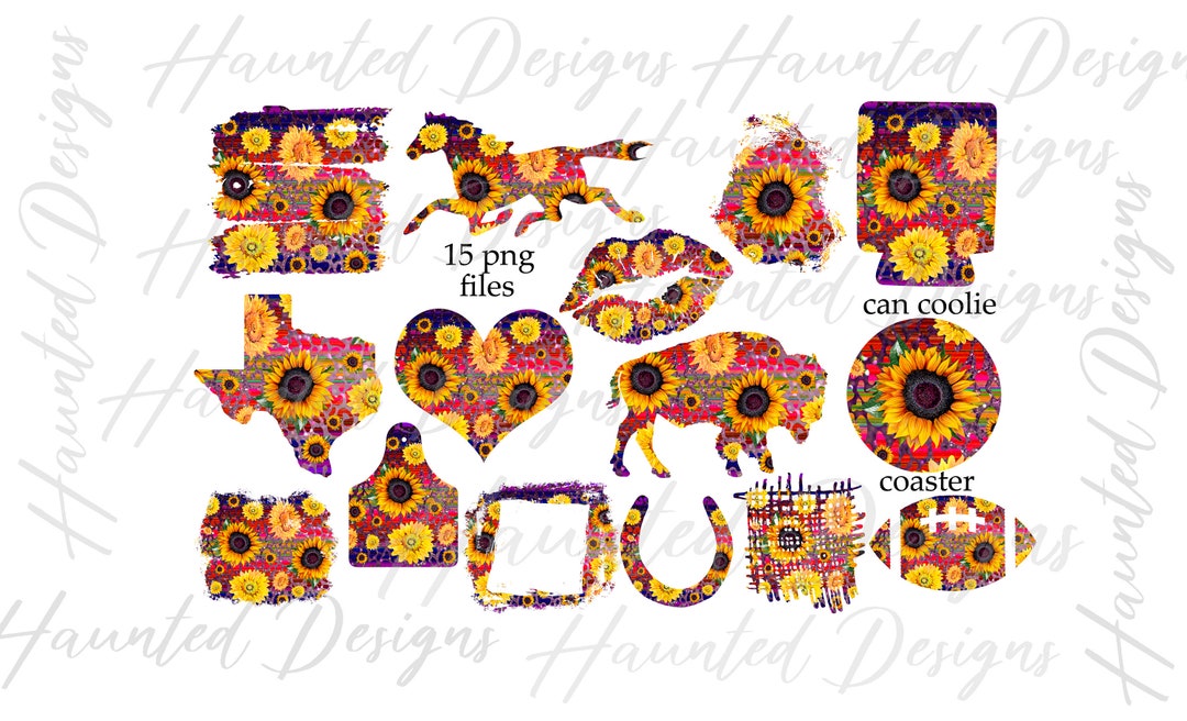 Sunflower Glitter Serape Clip Art Bundle, Texas Rodeo PNG (digital ...
