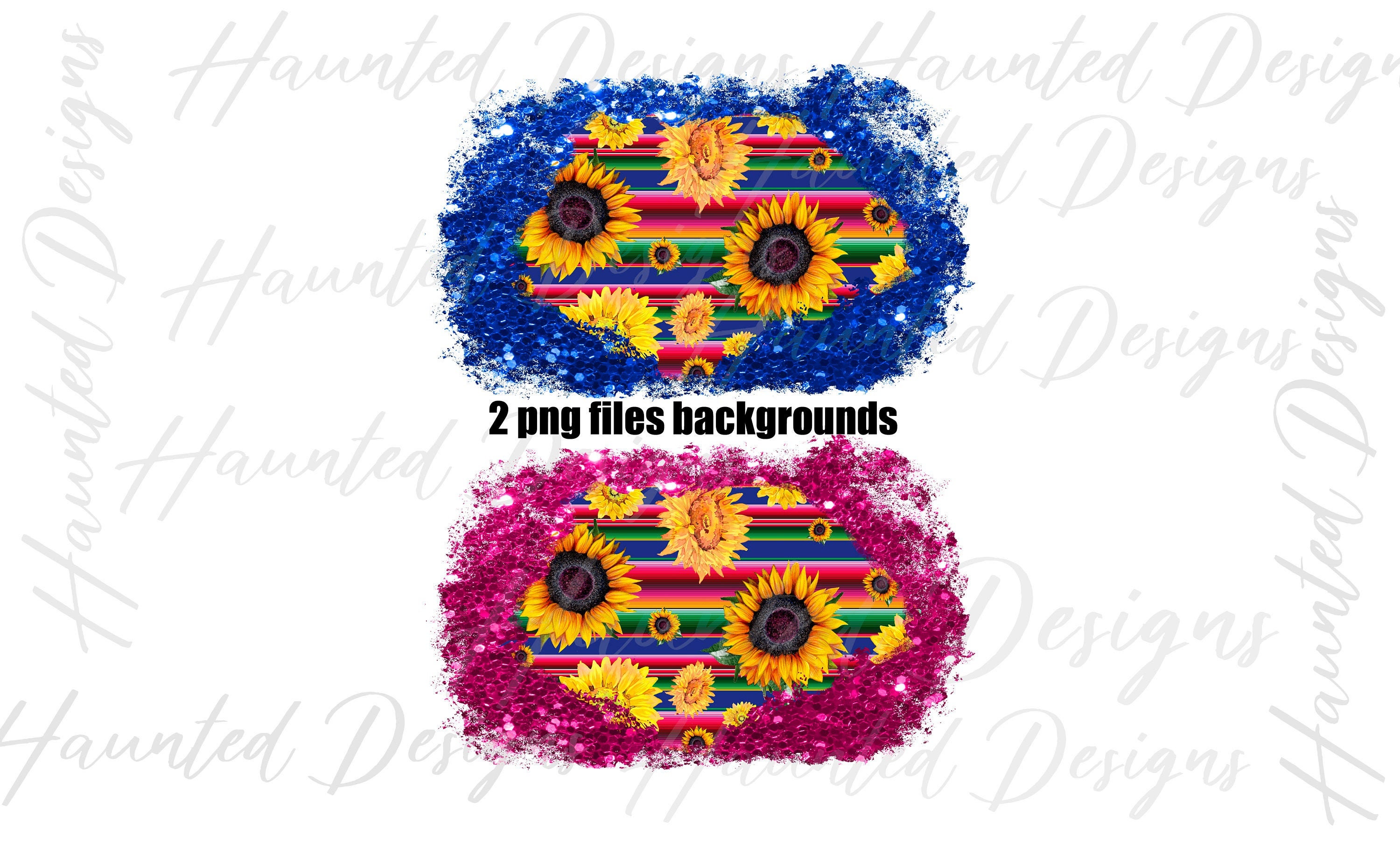 Sunflower Distressed Serape Background Frame Design | Etsy