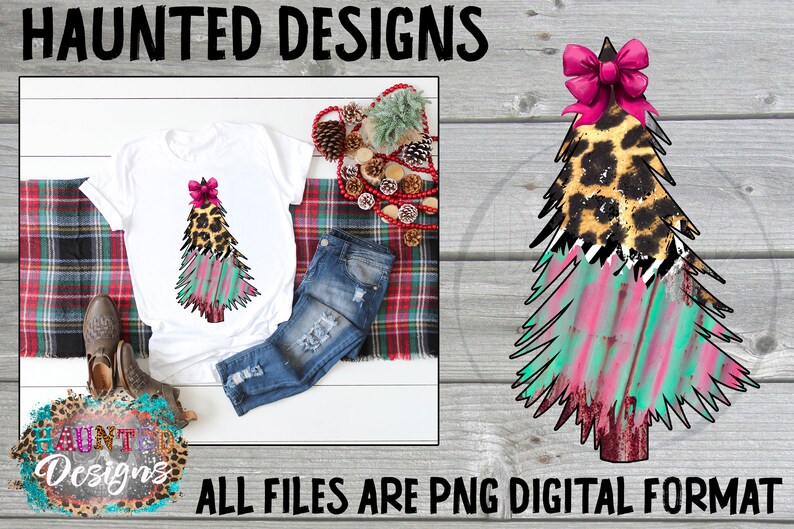 Distressed Wild Cheetah Christmas Tree Striped Holiday - Etsy