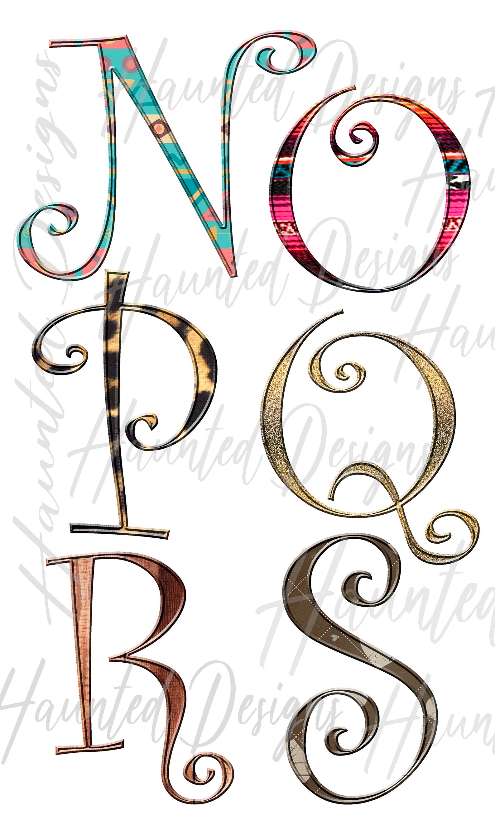 Boho Style Tribal Alphabet Letter A-Z PNG Sublimation Design - Etsy