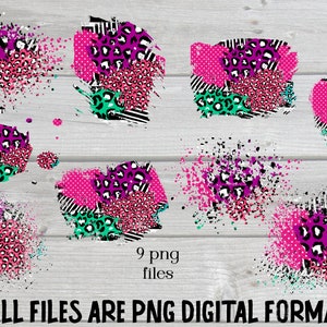 Cheetah Bleach Patch Splat Background Bundle Sublimation Design PNG ...
