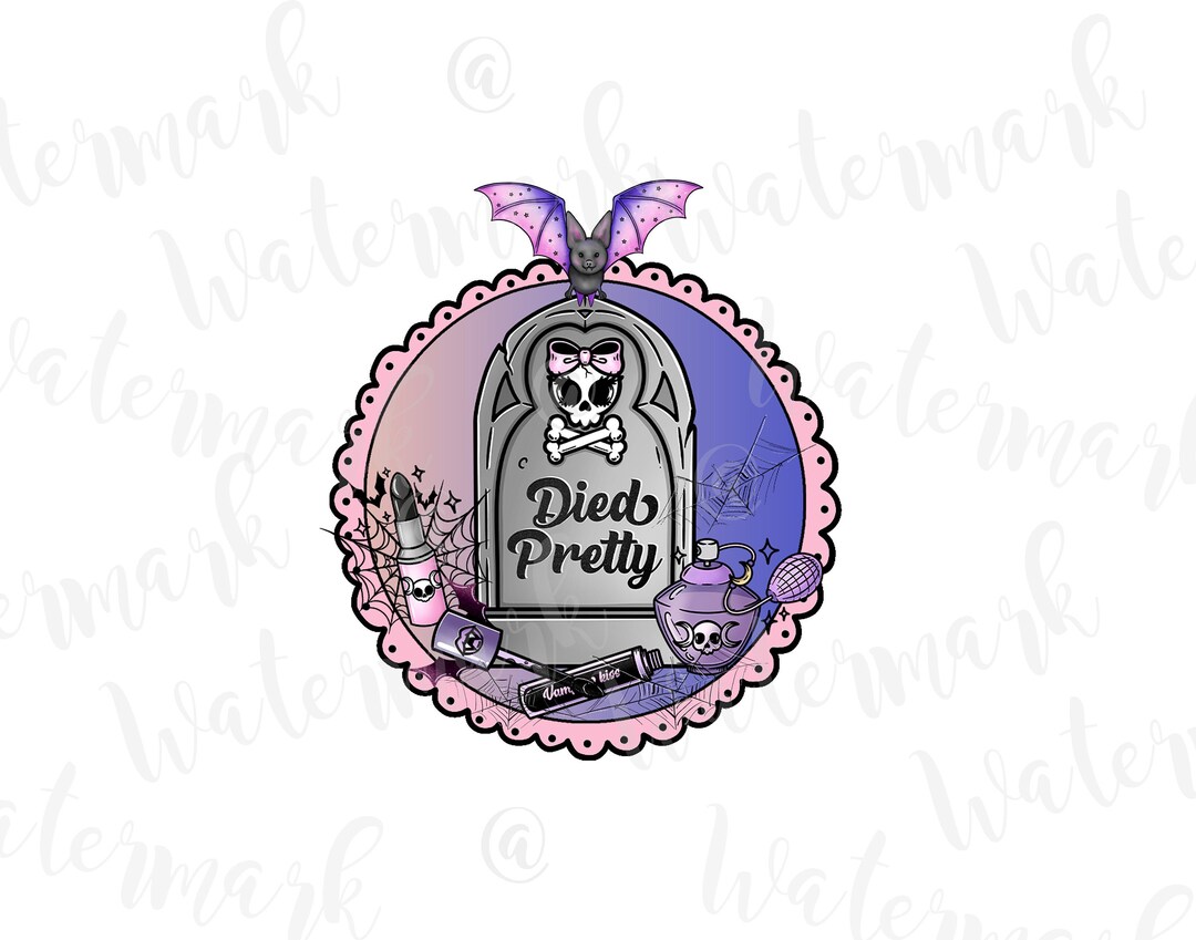 Died Pretty Grave Skeleton Makeup Sublimation Design PNG, Craft, Clip ...