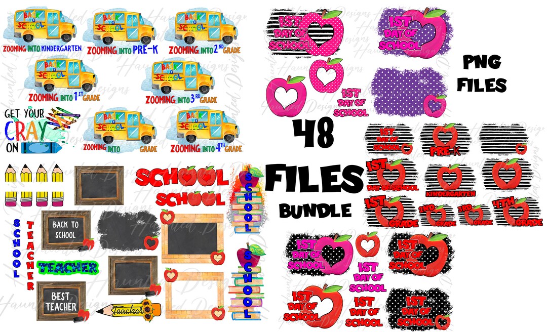 Back to School Teacher Design Bundle, Sublimation Instant, Digital ...