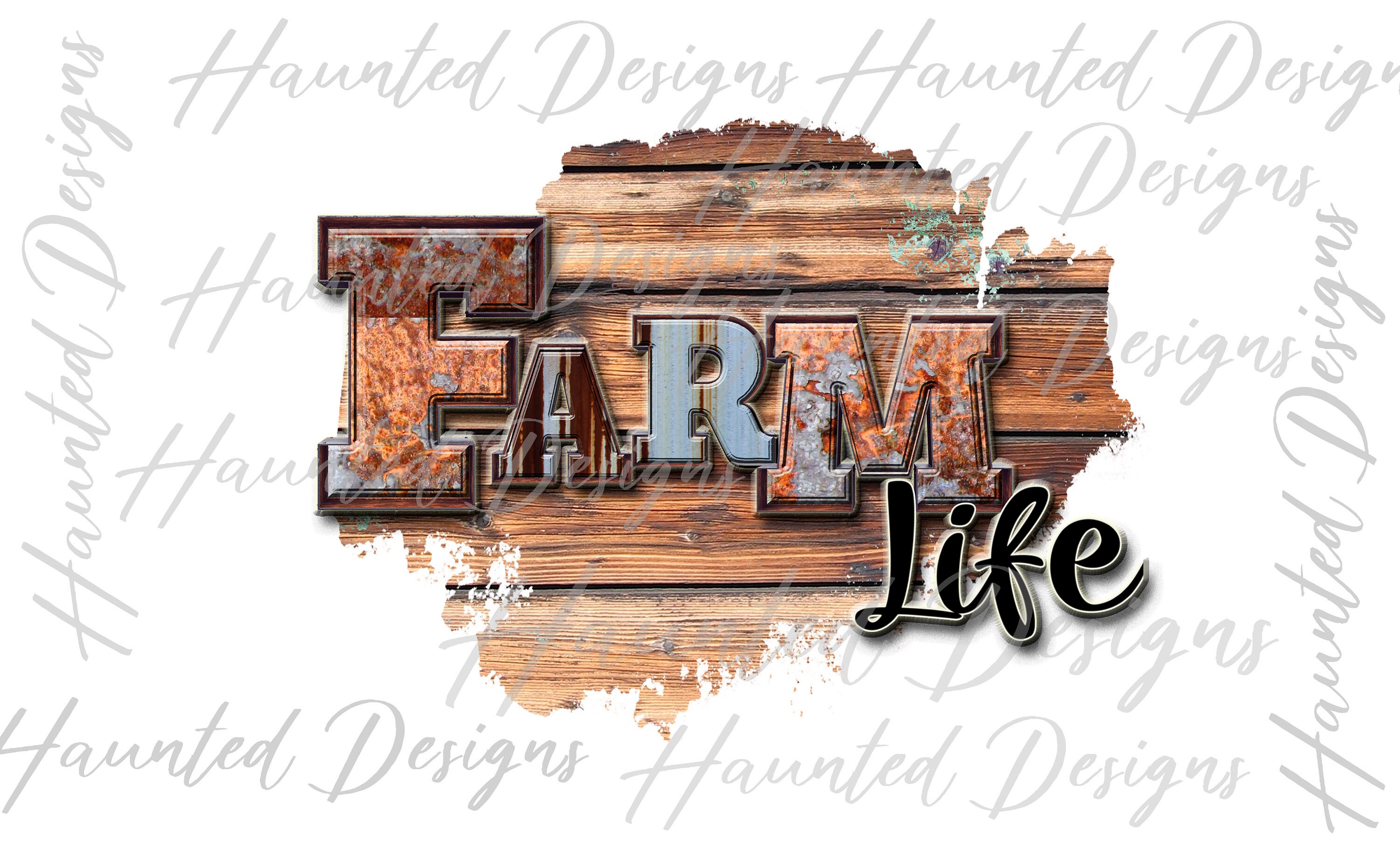 Rustic Wood Letter Farm Life PNG Graphic Clip Art Design | Etsy