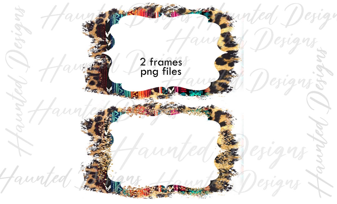 Logo Frame Background Watercolor Serape Glitter Sublimation Design PNG ...