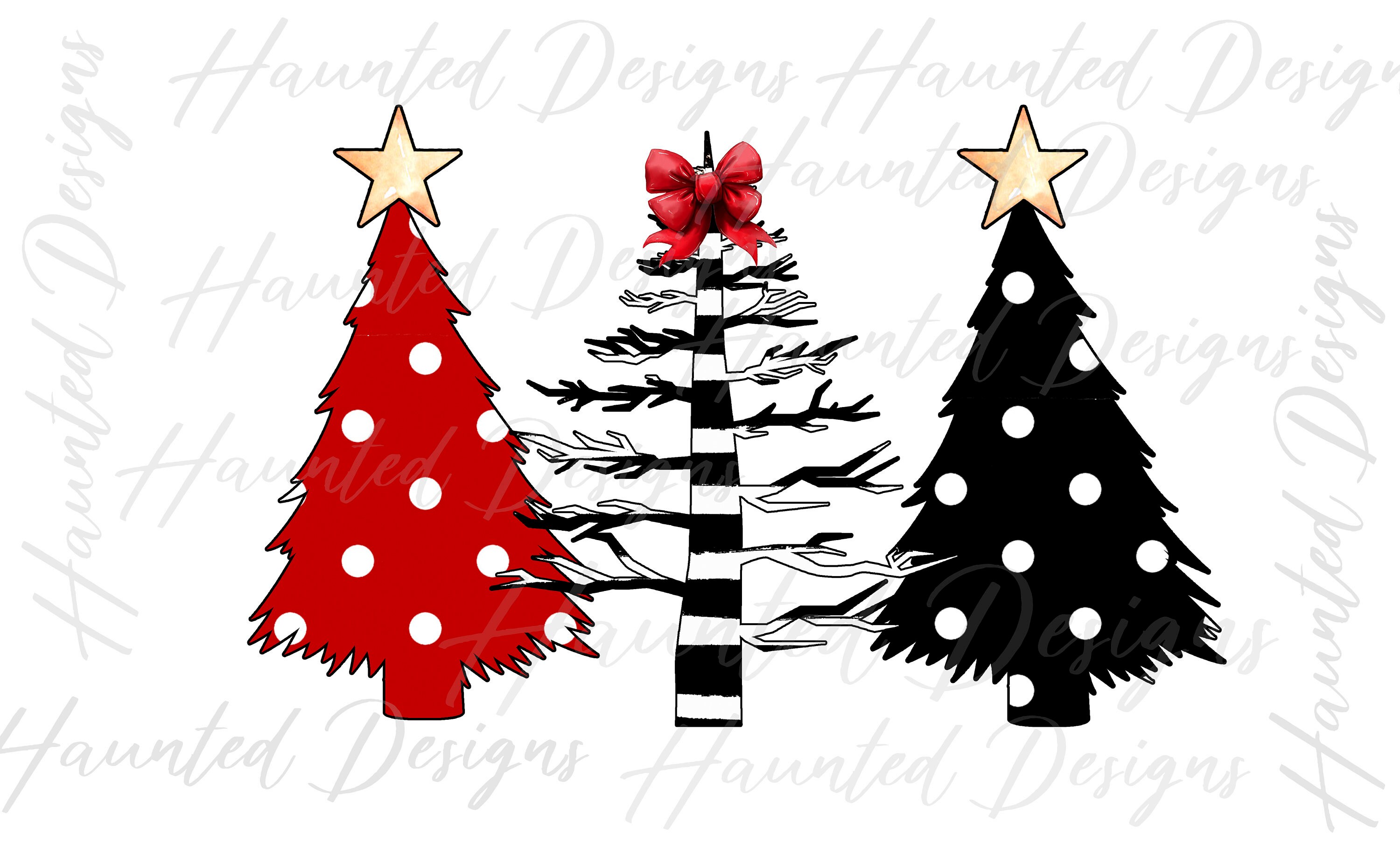 Polka Dot Christmas Tree Striped Holiday Sublimation Design | Etsy