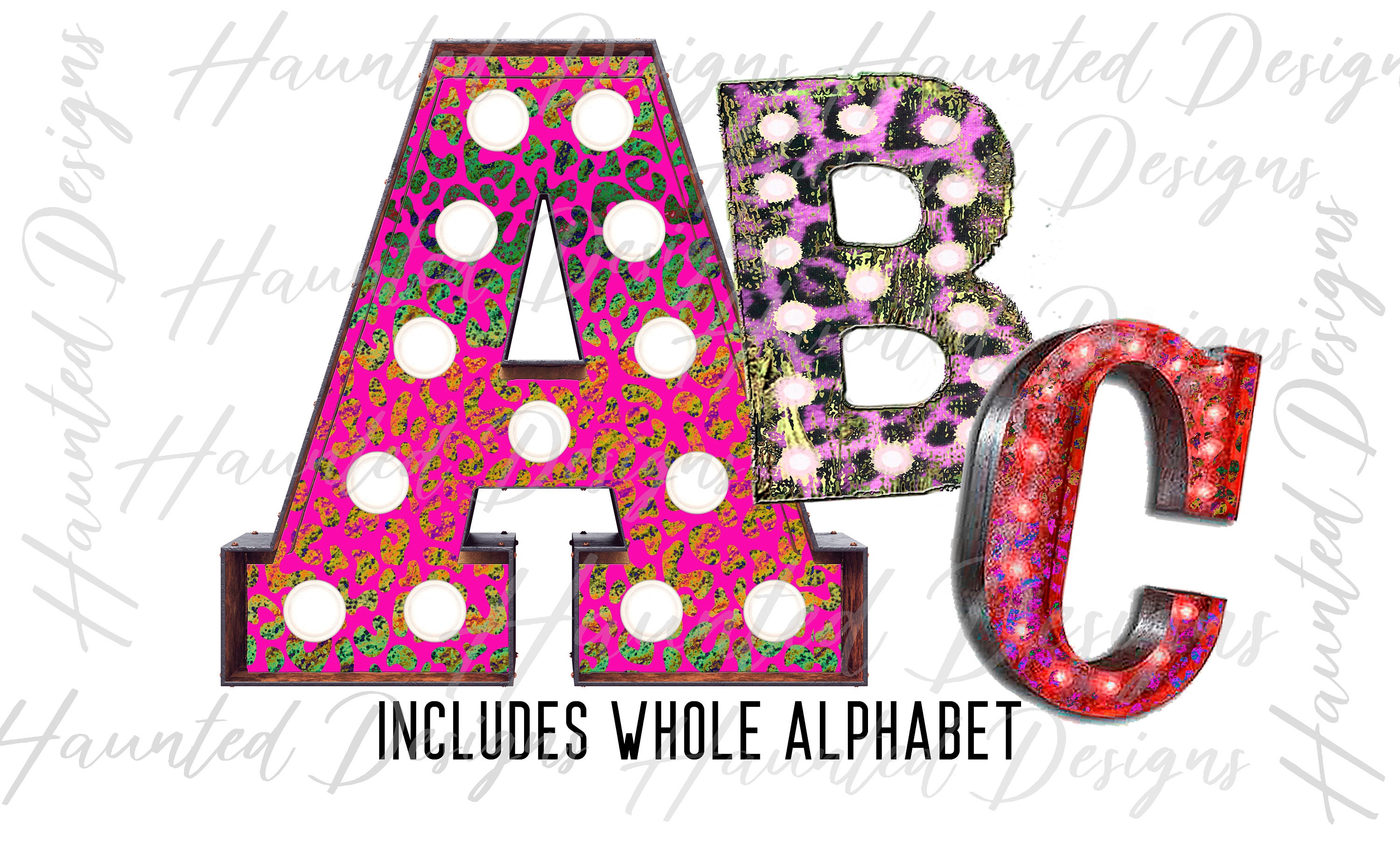 Funky Marquee Alphabet Letter A-Z PNG Sublimation Design - Etsy Ireland