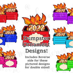 Dumpster Fire 2022 Garbage Bundle Ornament Designs, Instant Digital ...