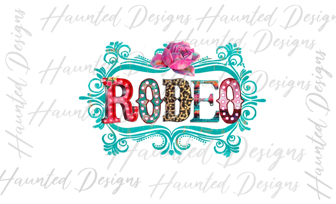 Rodeo Floral Frame Marquee Letter Sublimation Design PNG | Etsy