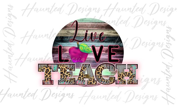 Teacher Apple Heart Design Sublimation Instant Digital - Etsy