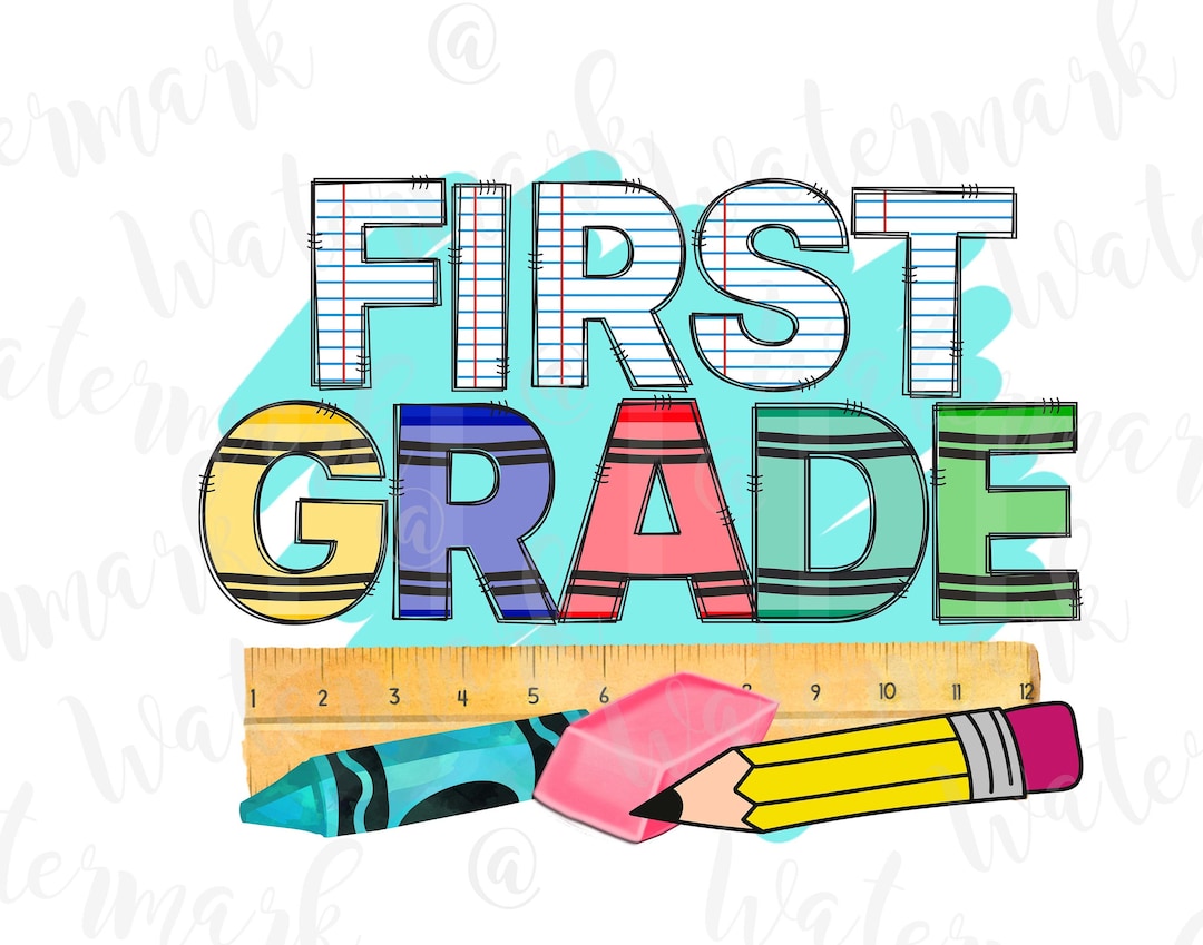 First Grade Crayon Notebook Design Sublimation Instant Digital Download ...