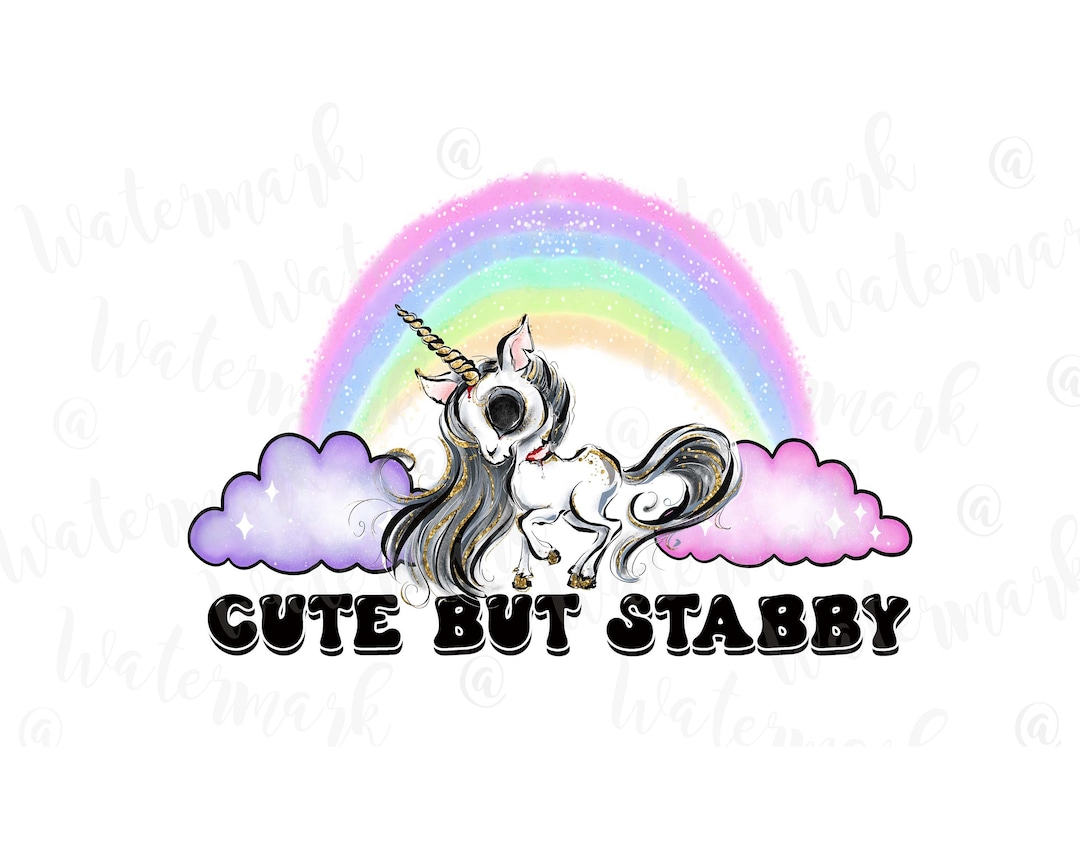 Cute but Stabby Gothic Unicorn Funny Design File PNG, Craft, Clip Art ...