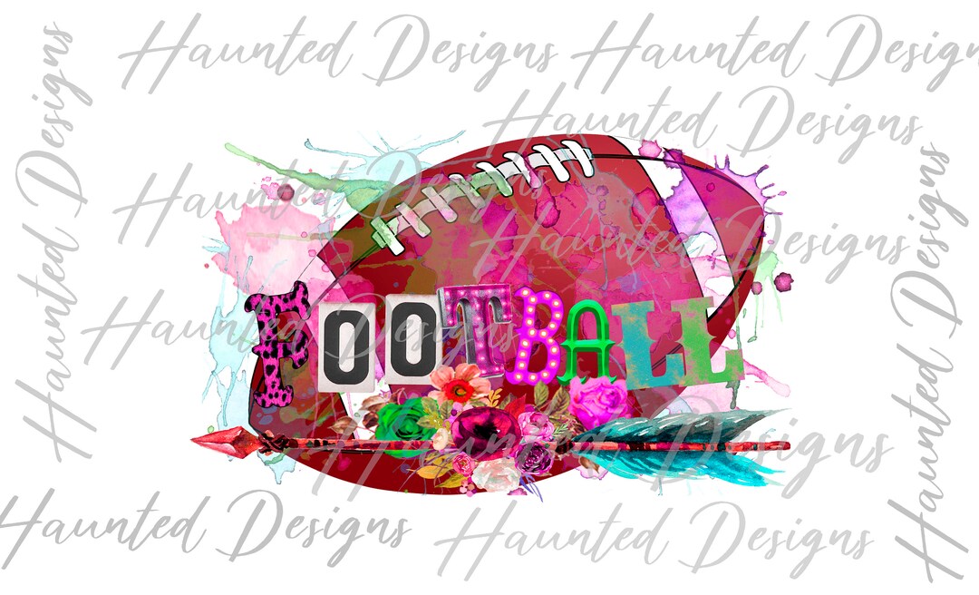 Football Watercolor Splash Leopard Sports Design Instant Digital ...