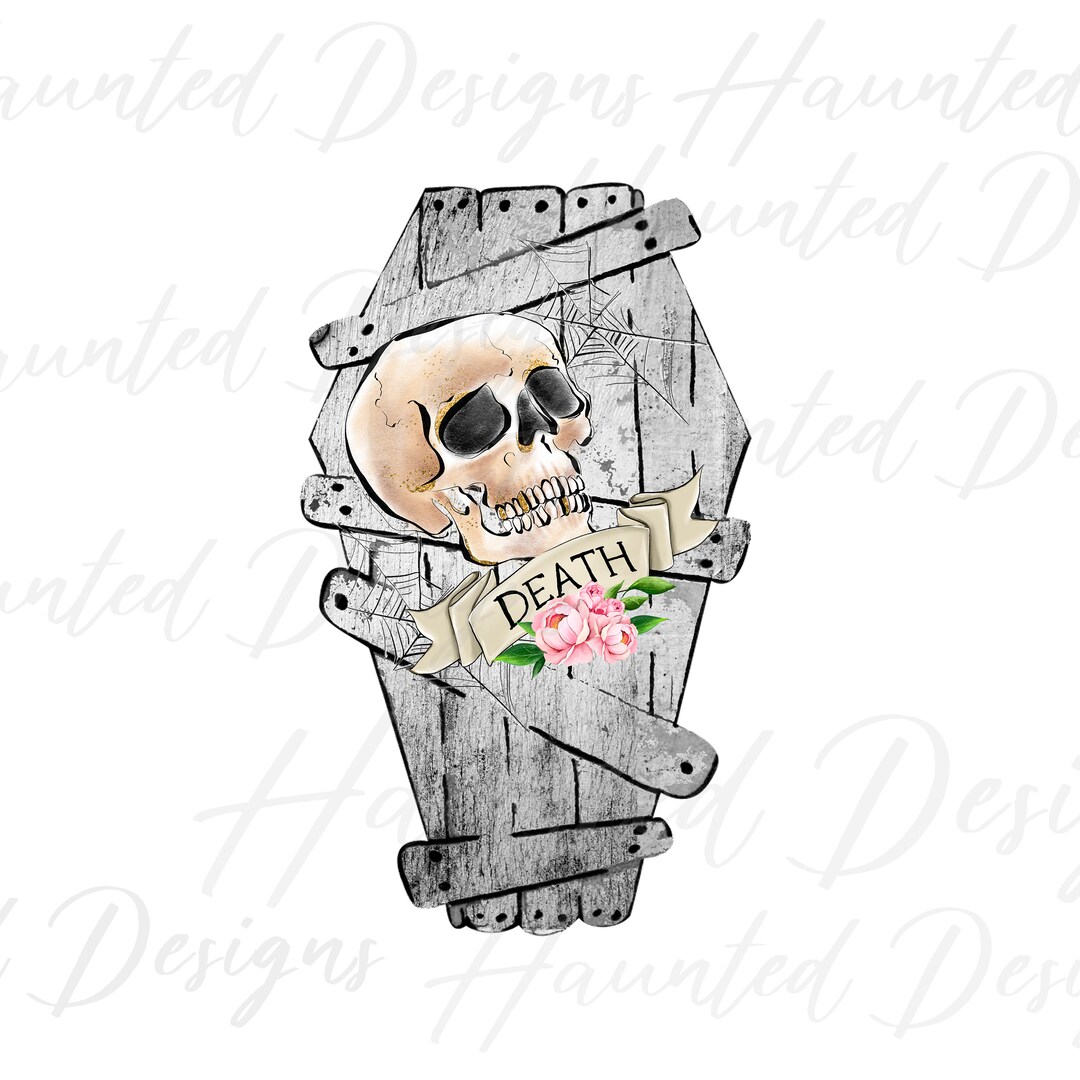 Halloween Coffin Creepy Death Skull Design PNG Clipart Craft, Digital ...