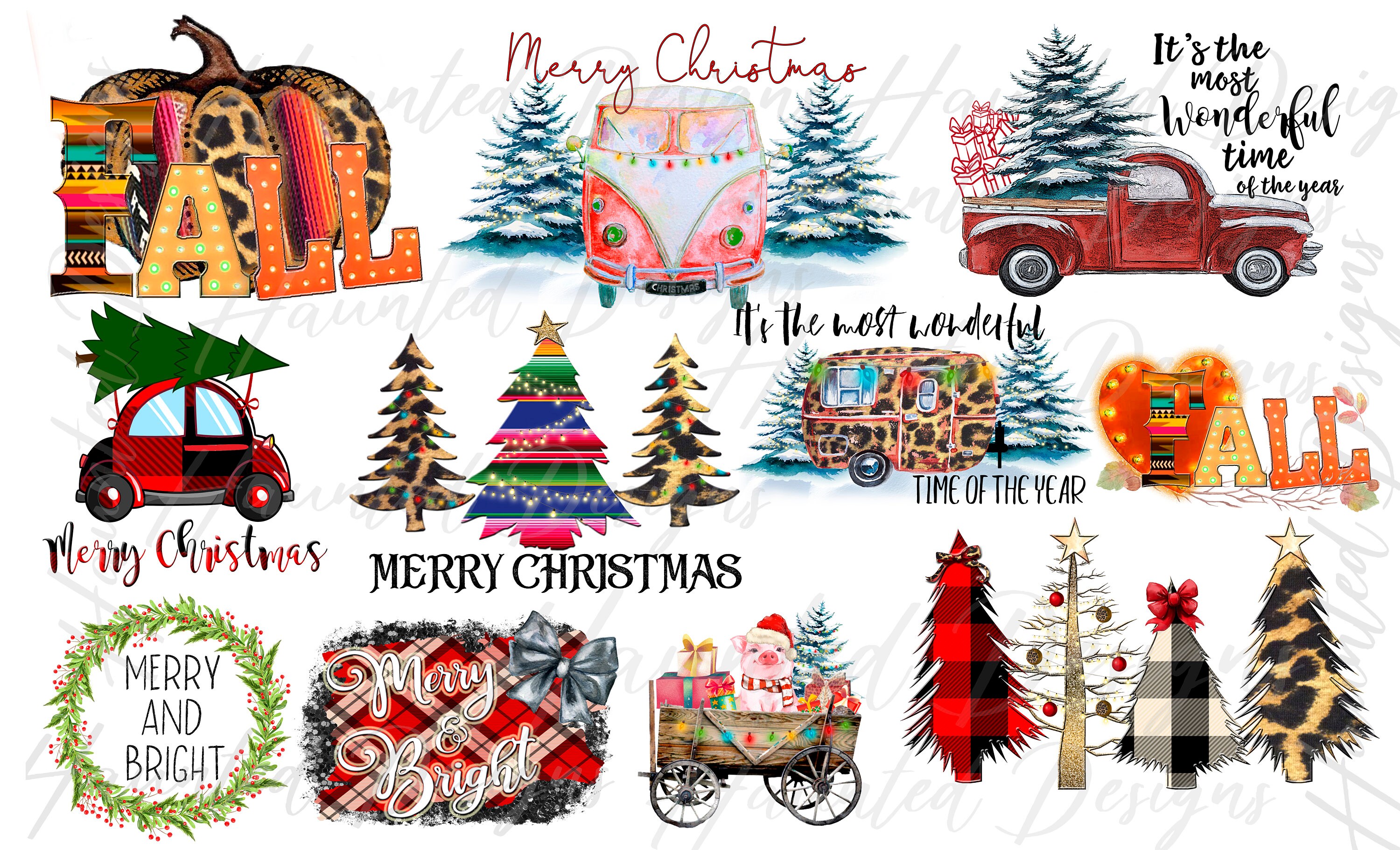 Fall Christmas 200 Designs and Elements Holiday Design Bundle - Etsy