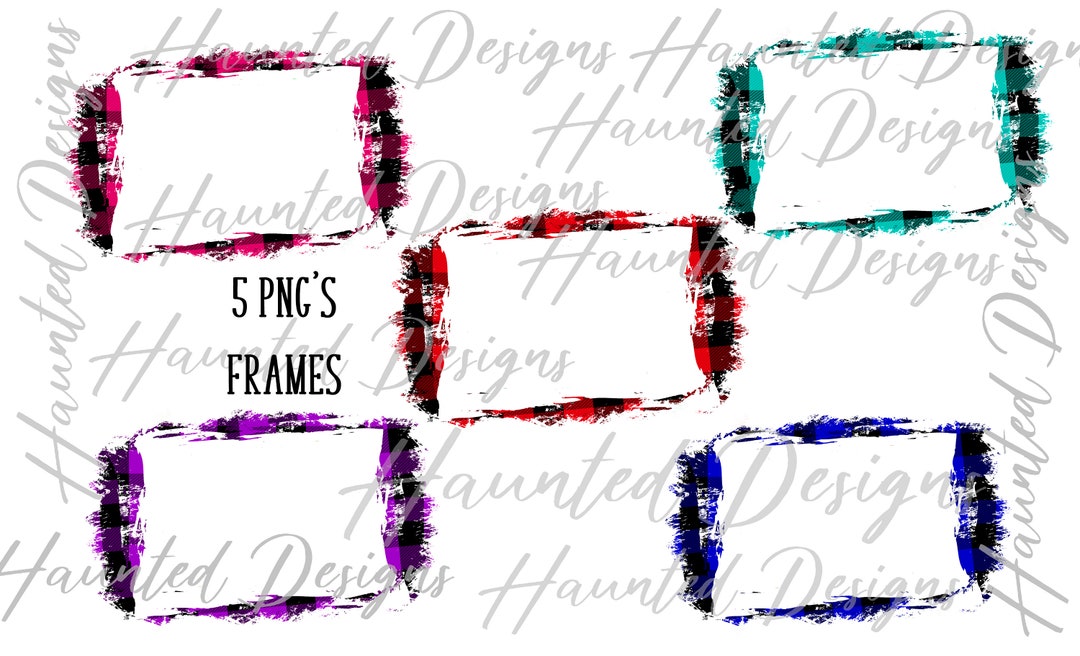 Distressed Buffalo Print Frame Set Valentine Background Bundle ...