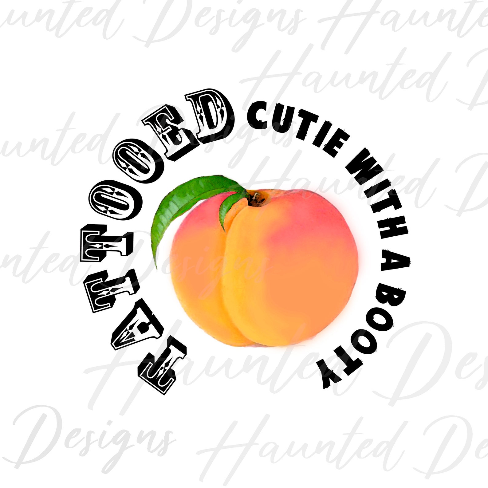 Tattooed Cutie With A Booty Peach Png Graphic Clip Art Etsy