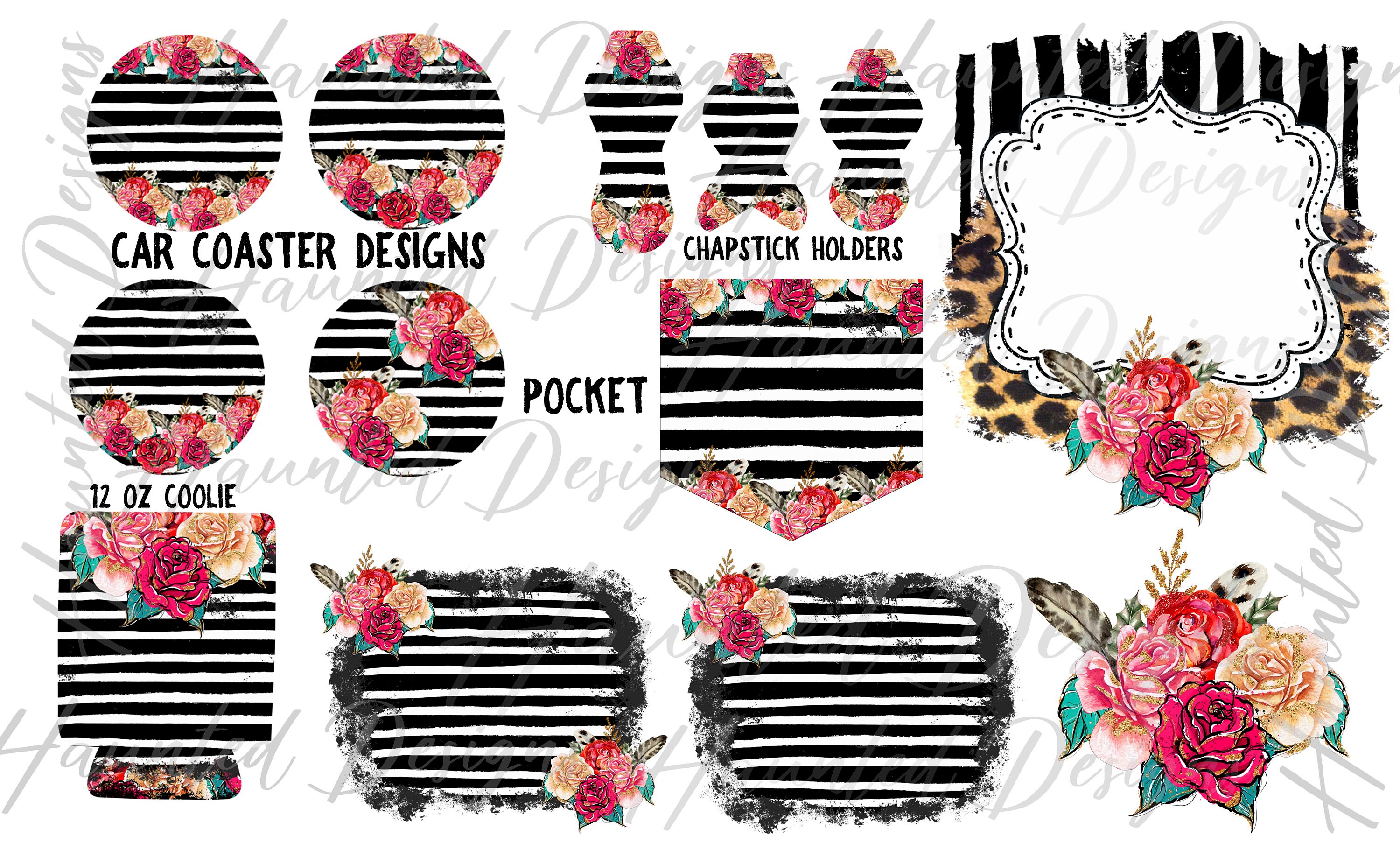 HUGE Clip Art Design Bundle Stripe Distressed Floral Leopard | Etsy