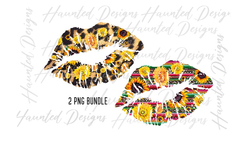 Sunflower Serape Leopard Lips Clip Art Set Bundle Sublimation - Etsy