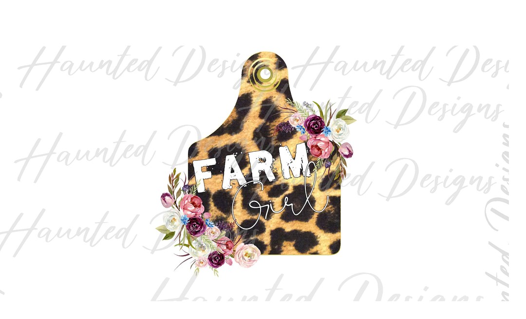 Farm Girl Cow Tag 4H Leopard Floral Design PNG, Craft, Clip Art Design ...