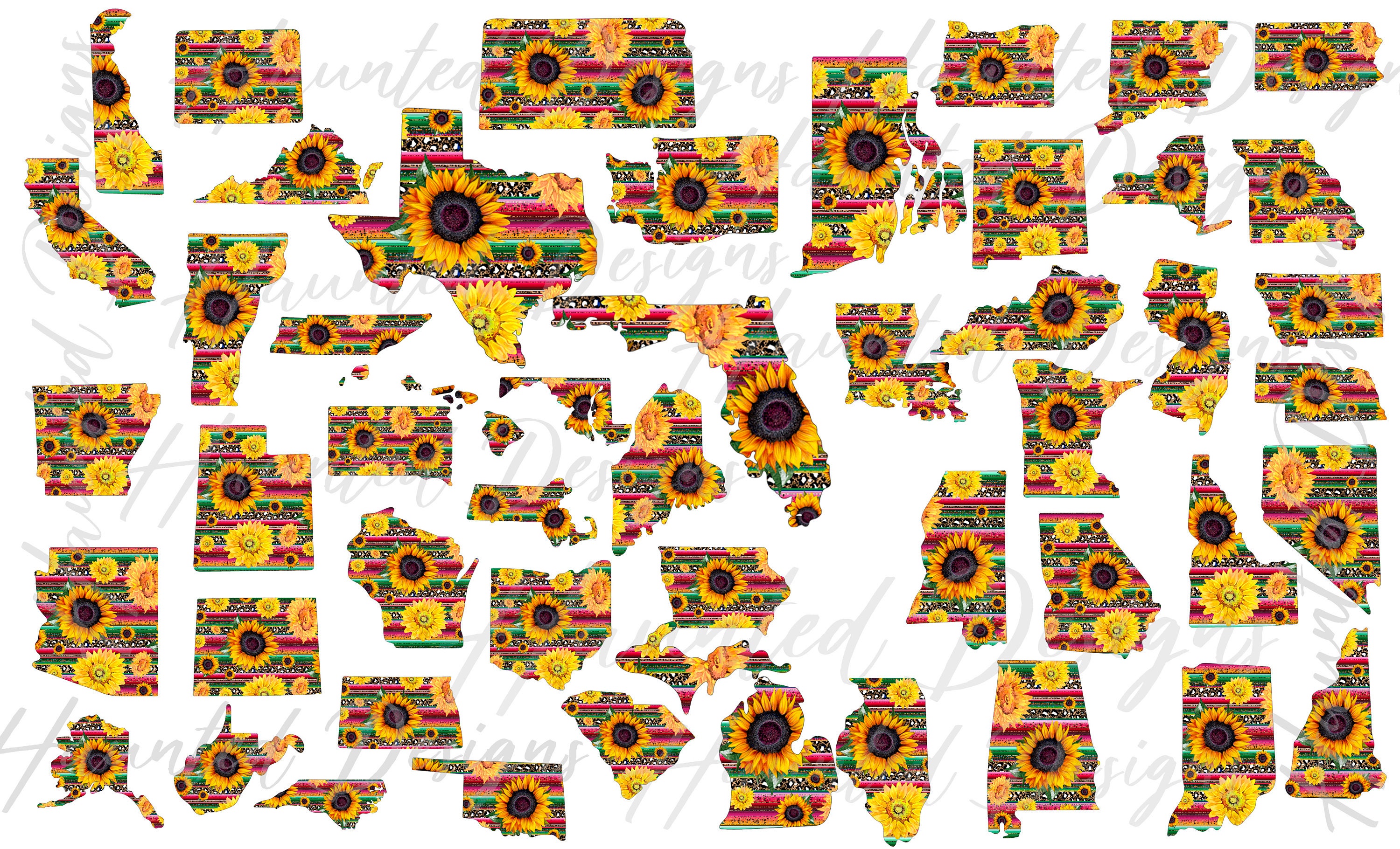 United States Sunflower Serape Clip Art Design Bundle PNG - Etsy