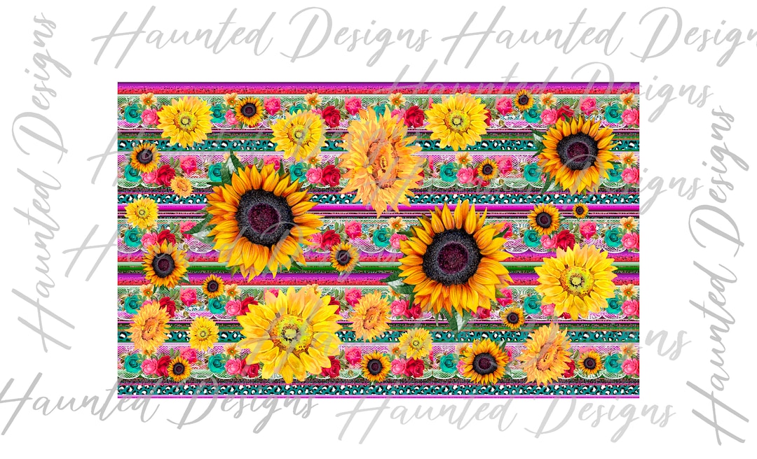 Serape Sunflower Lace Background Sublimation Digital Paper Design JPEG ...