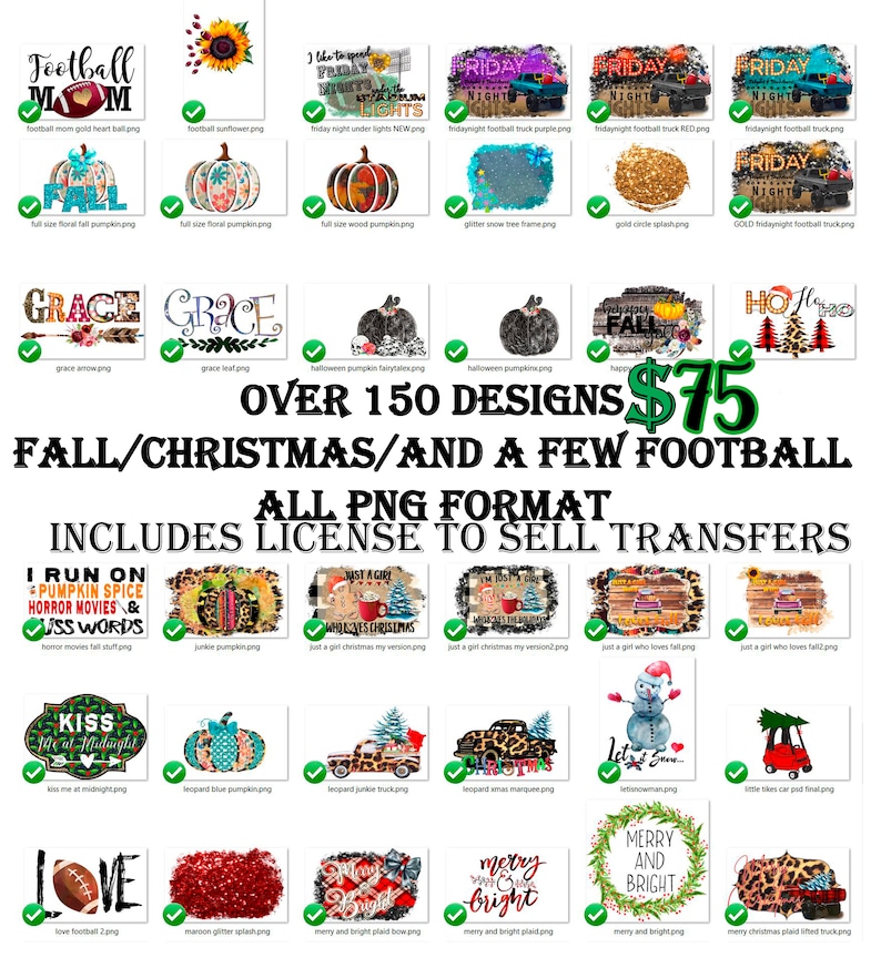 Fall Christmas 150 Designs Holiday Football Design Bundle - Etsy