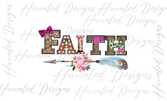 Faith Arrow Floral Marquee PNG Craft Clip Art Instant - Etsy