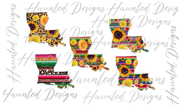Louisiana State Bundle Leopard Sunflower Instant Digital - Etsy