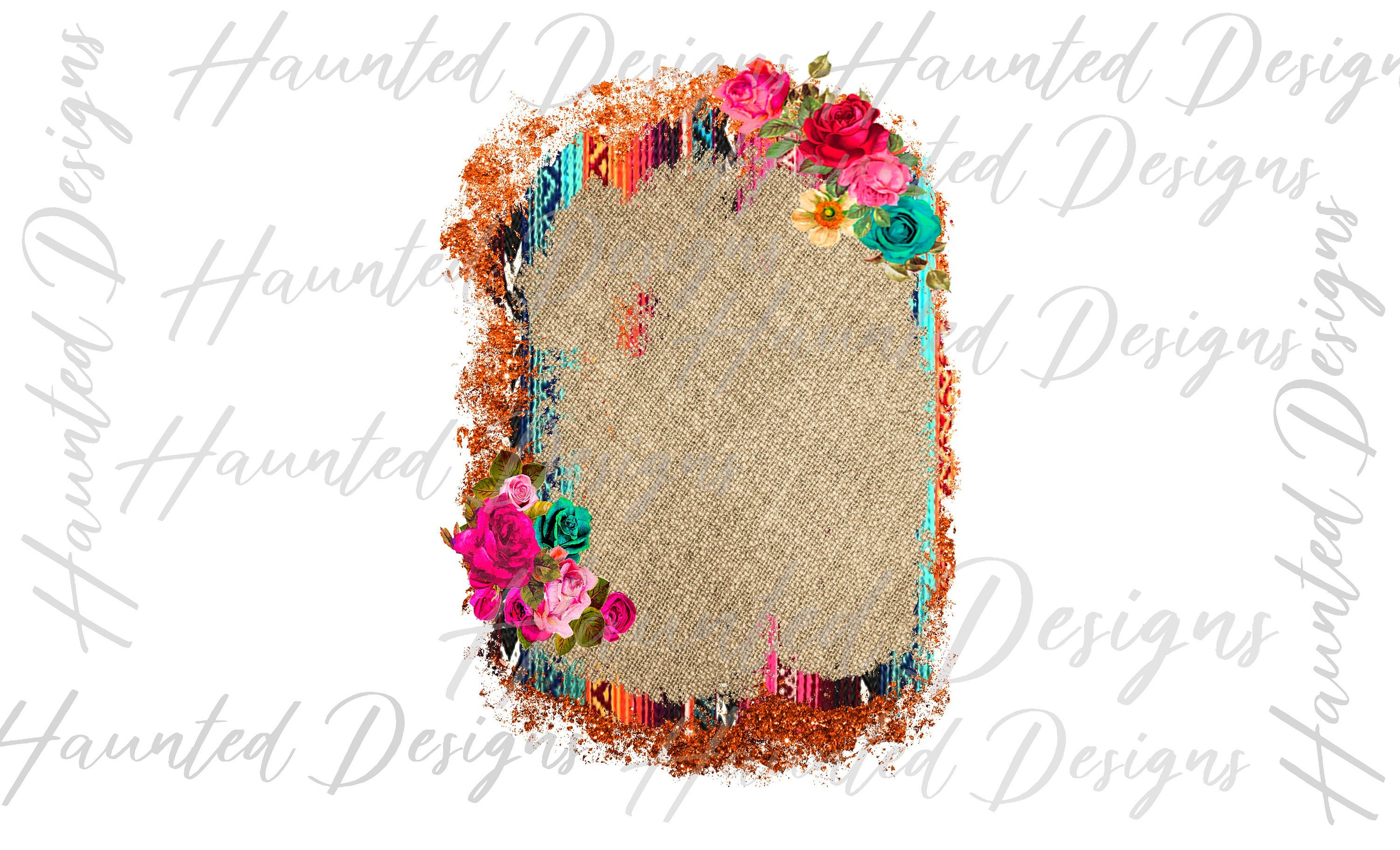 Logo Frame Background Watercolor Serape Glitter Sublimation - Etsy