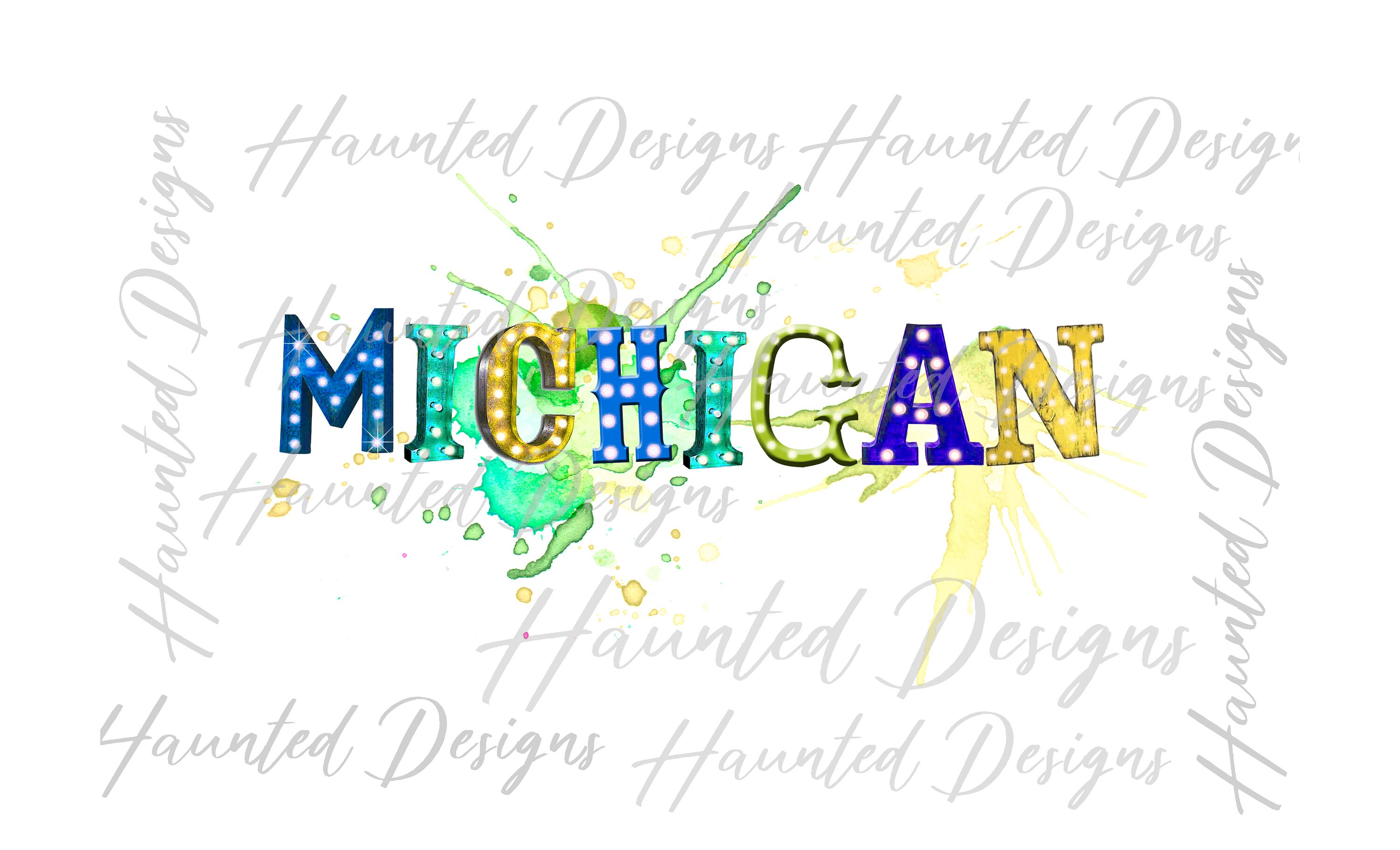 Michigan Retro Watercolor Sublimation Design PNG Clipart | Etsy