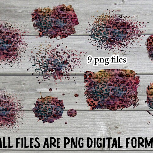 Trashy Cheetah Bleach Patch Splat Background Bundle - Etsy