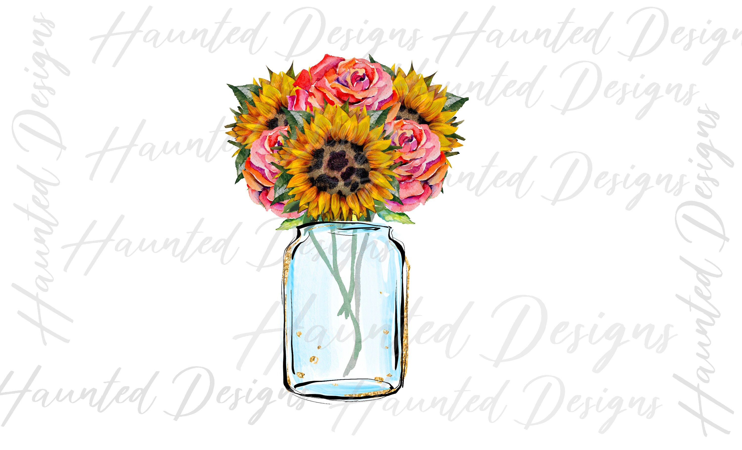 Leopard Sunflower Rose Bouquet Instant Digital Download - Etsy