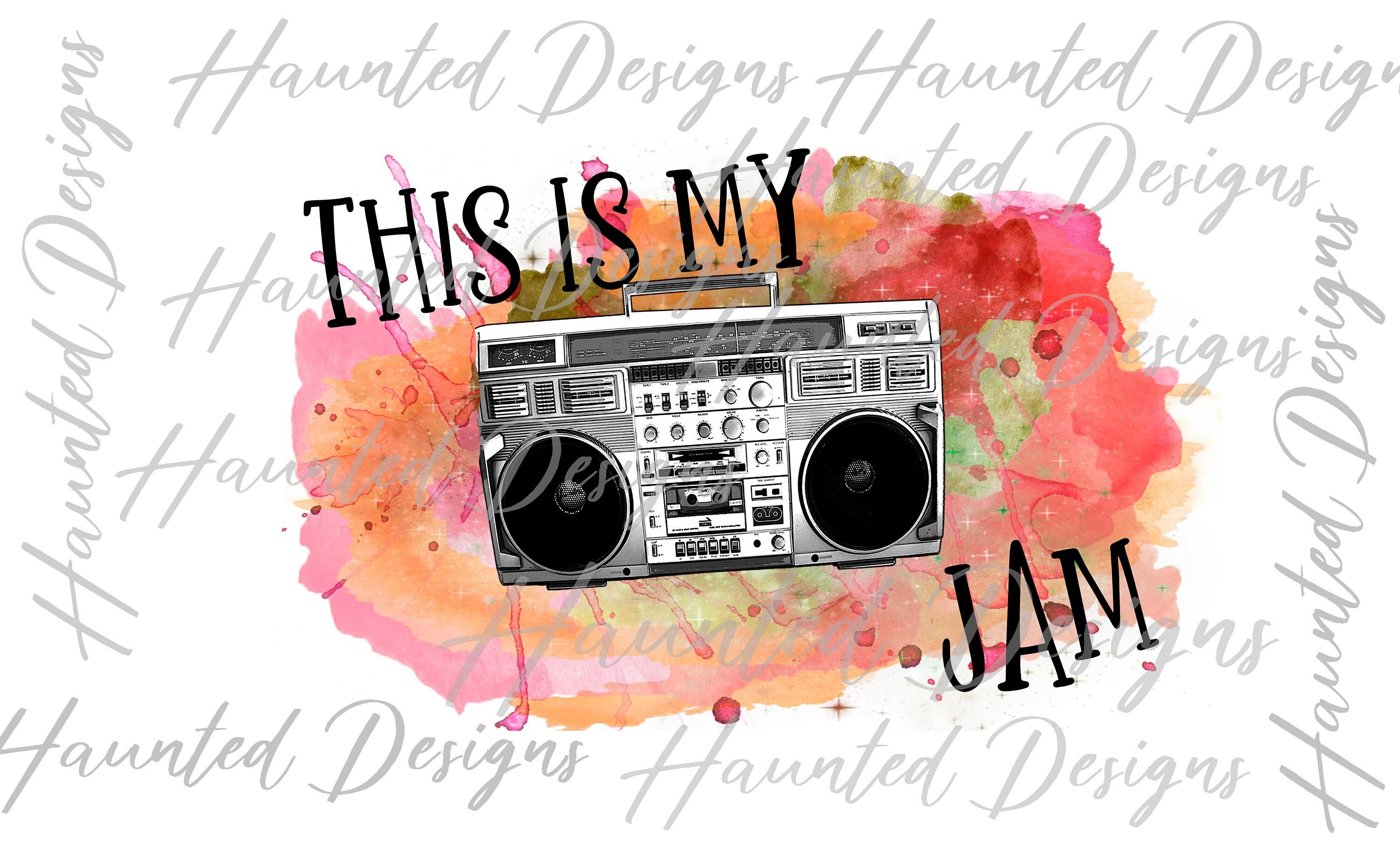 This is My Jam 90's 80's Boom Box Watercolor Splash | Etsy